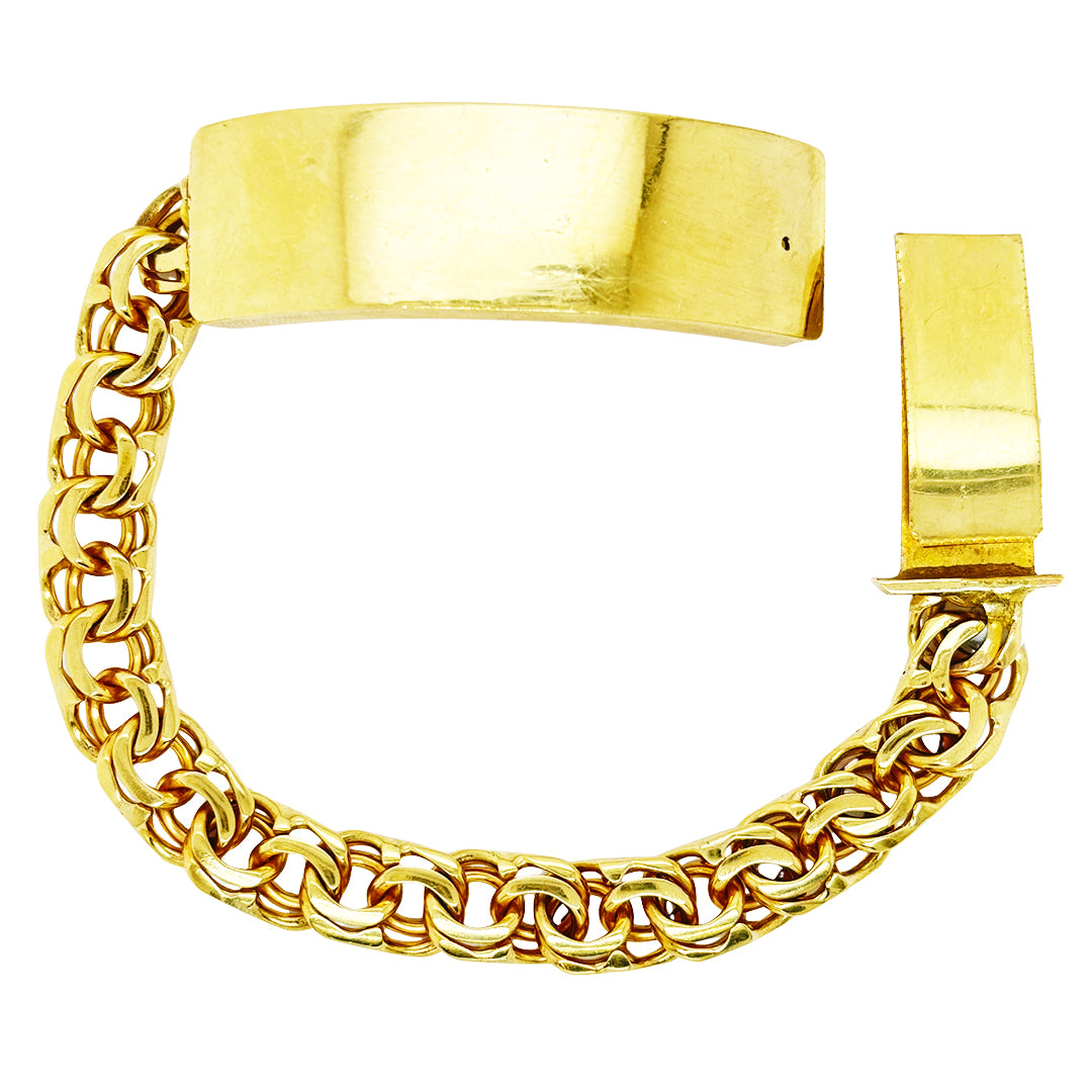 CLOSED TIGHT CHINO LINK BRACELET WITH PLAIN PLATE – Exotic Diamonds