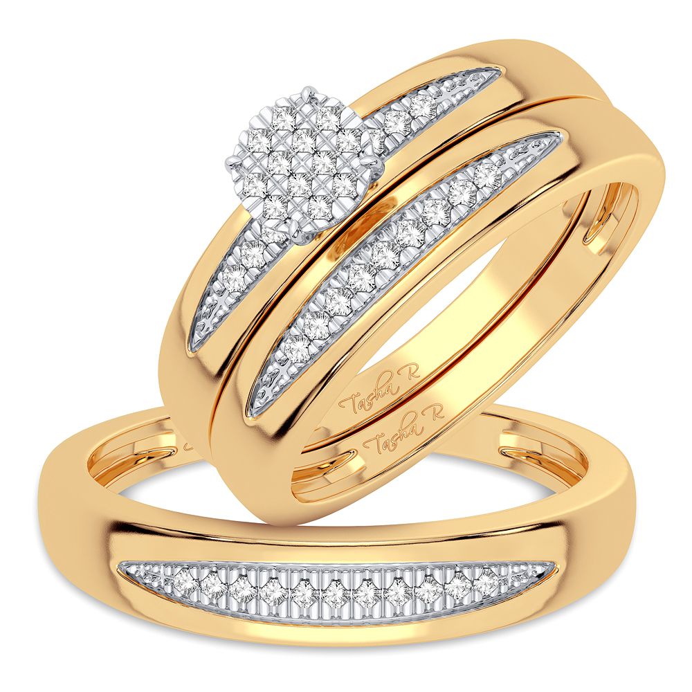 10K 0.15CT DIAMOND TRIO SET – Exotic Diamonds