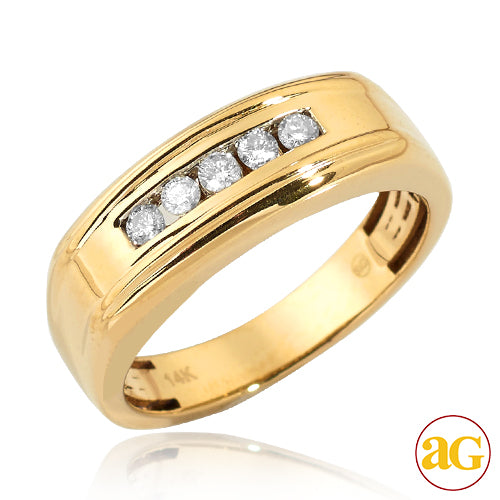 14KY 0.25CTW DIAMOND MENS 5-STONE CHANNEL SET BAND – Exotic Diamonds