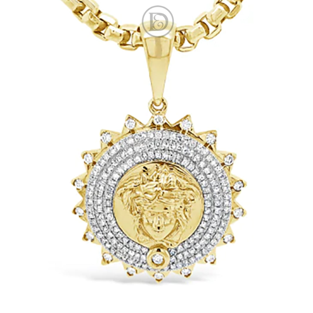 Medusa Gold Diamond Pendants for Men – Bold Hip Hop Jewelry – Exotic ...