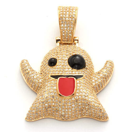 10KY 1.05CTW MICROPAVE DIAMOND GHOST FACE EMOJI – Exotic Diamonds