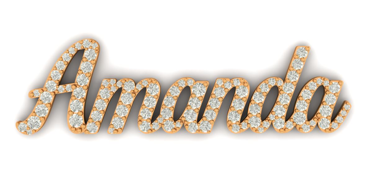 10K Yellow Gold Personalized Diamond Name Plate – Exotic Diamonds